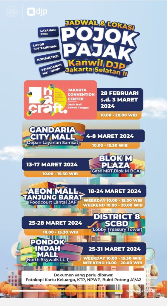 Pojok Pajak Kanwil DJP Jaksel II Buka di Pameran INACRAFT dan Mal ... Pojok Pajak Kanwil DJP Jaksel II Buka di Pameran INACRAFT dan Mal ...