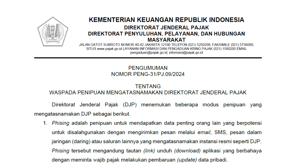 DJP Ungkap Empat Modus Penipuan yang Sasar Wajib Pajak - PAJAK.COM