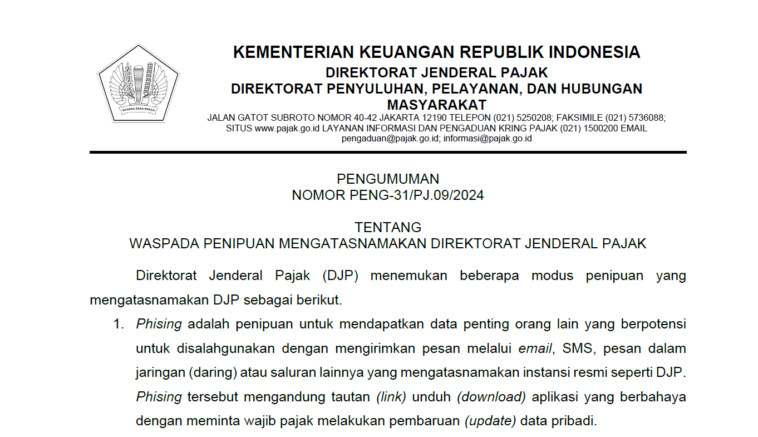 DJP Ungkap Empat Modus Penipuan yang Sasar Wajib Pajak - PAJAK.COM