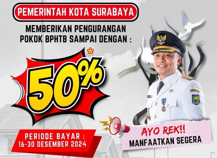 Sambut Tahun Baru 2025, Pemkot Surabaya Beri Diskon Pajak BPHTB dan Bebas Denda PBB - PAJAK.COM